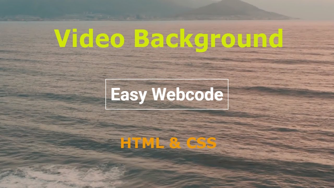 How To Make A Website With Full Screen Background Video Using Html