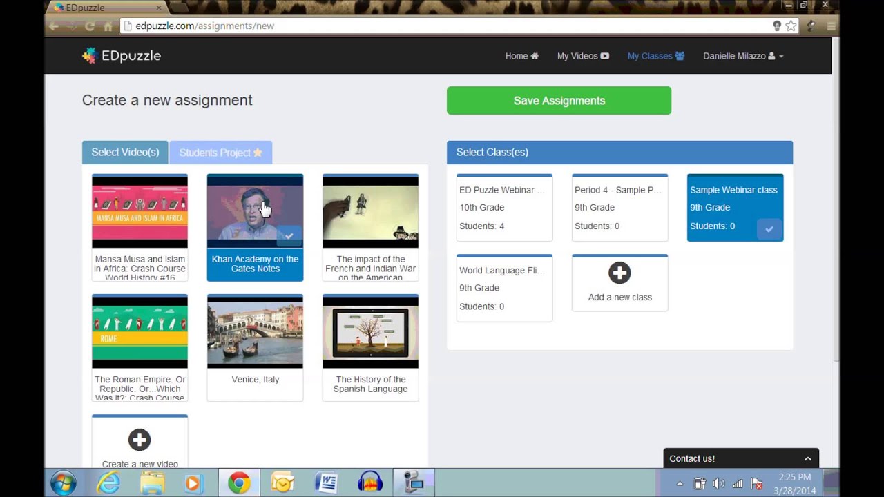 Ed Puzzle How To Add Quizzes Assignments Classes Youtube