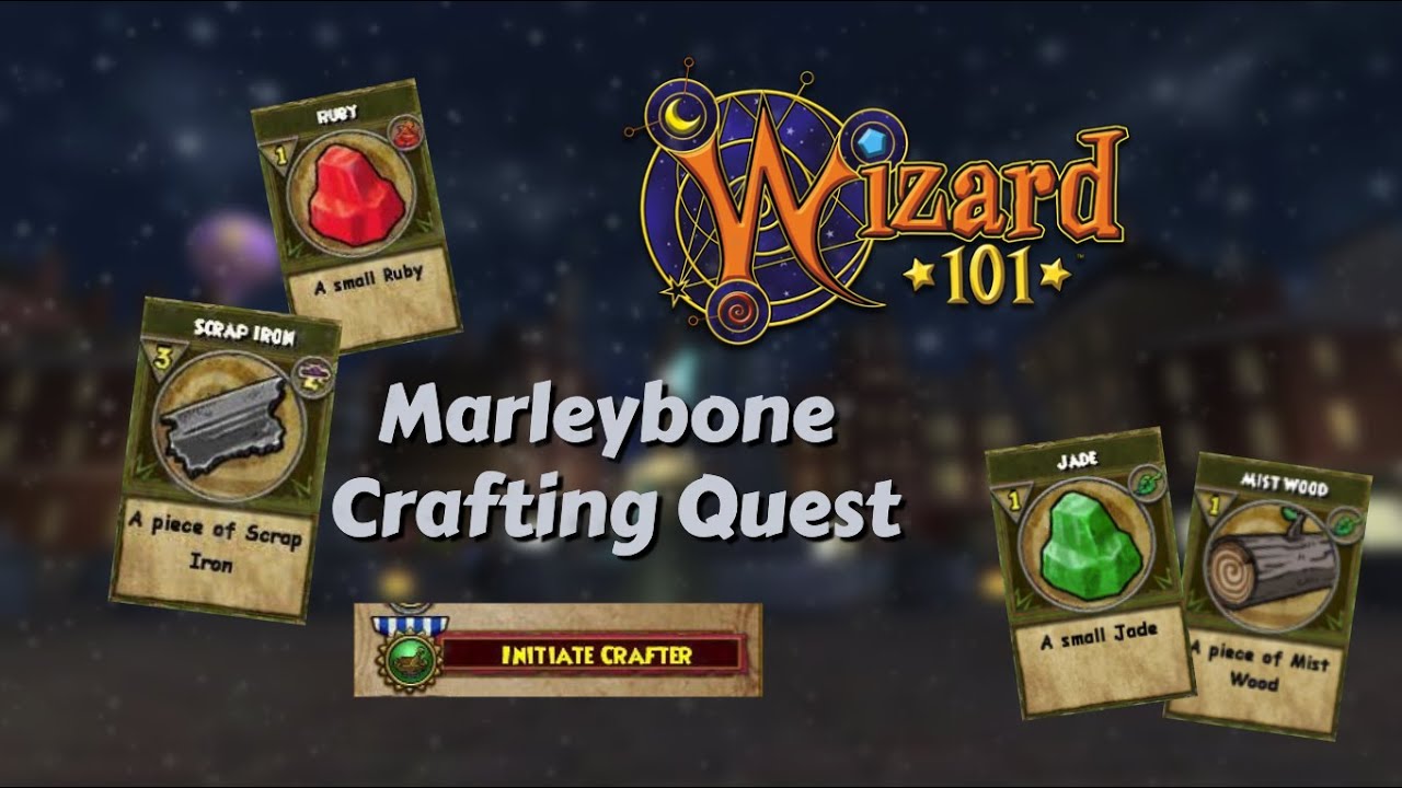 Wizard101 Marleybone Crafting Quest Initiate Crafter Badge Youtube
