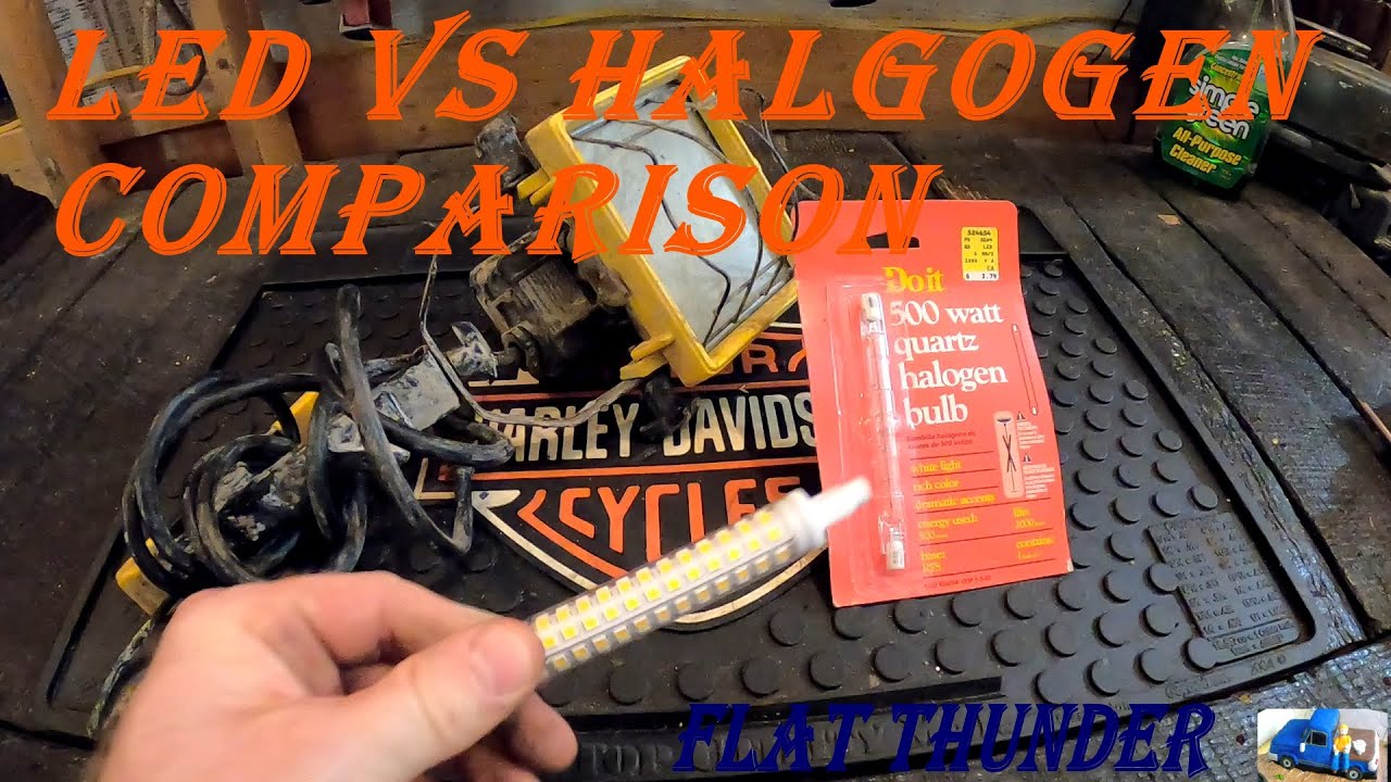 Led Replacement Bulbs Vs Standard Halogen Work Light Flood Light