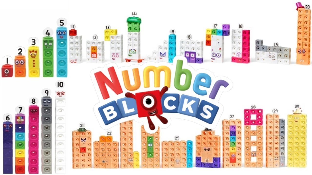 Numberblock Math Link Cubes 1 30 Compilation Numberblocks Maths
