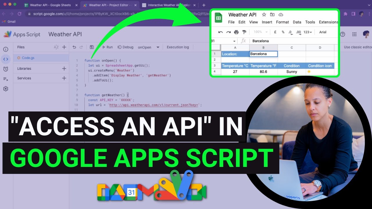 How To Access An Api With Google Apps Script Youtube