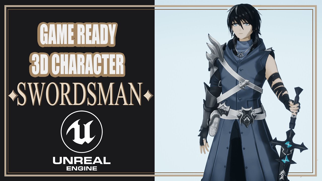 Game 3d Model Anime Guy Swordsman Ue4 Youtube