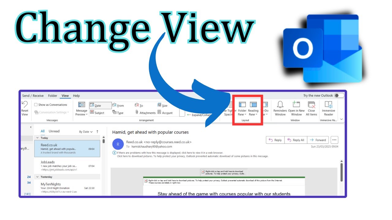 How To Change Email Layout In Outlook Beginner Guide Youtube