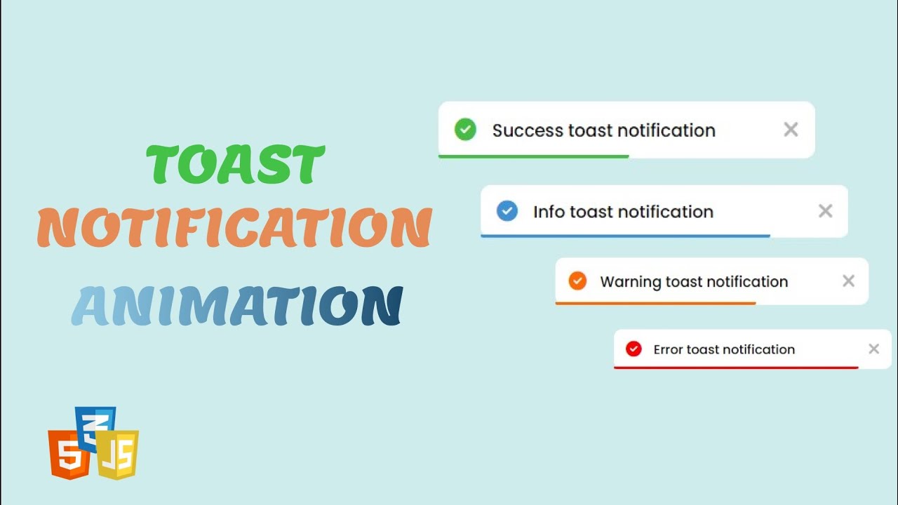 How To Make Toast Notification Using Html Css Javascript Art With