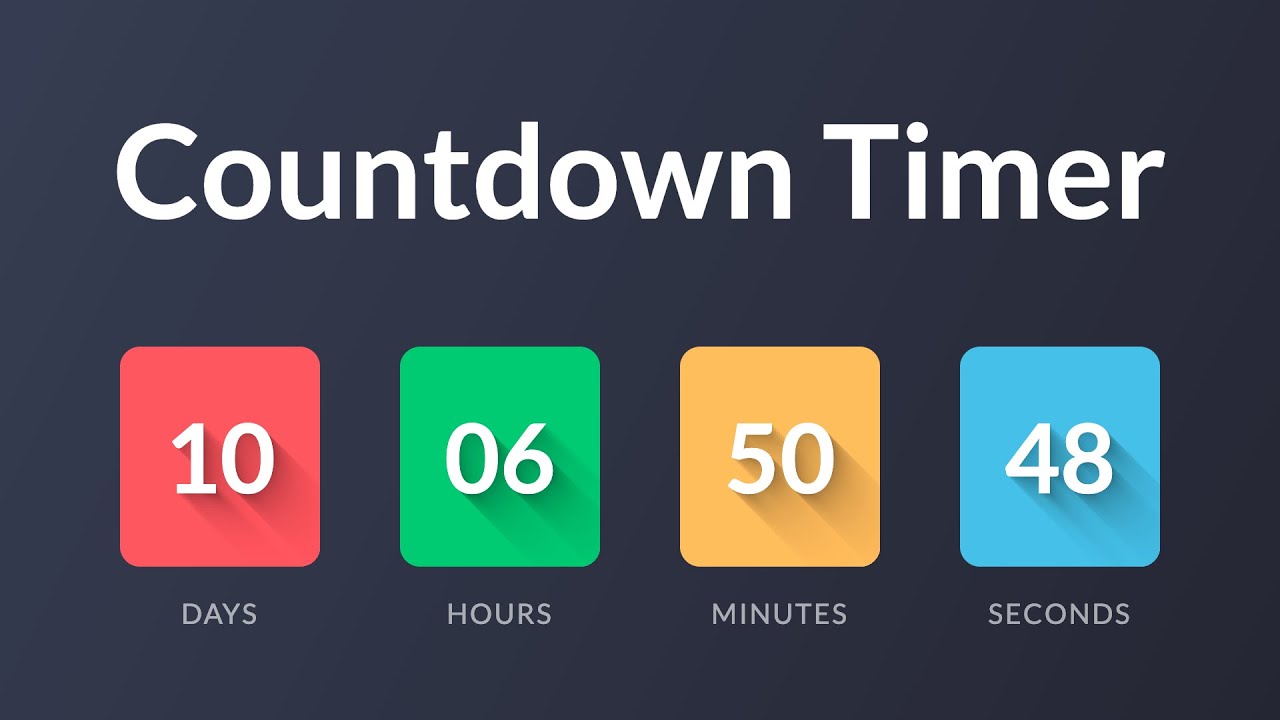 Countdown Timer With Vanilla Javascript Youtube