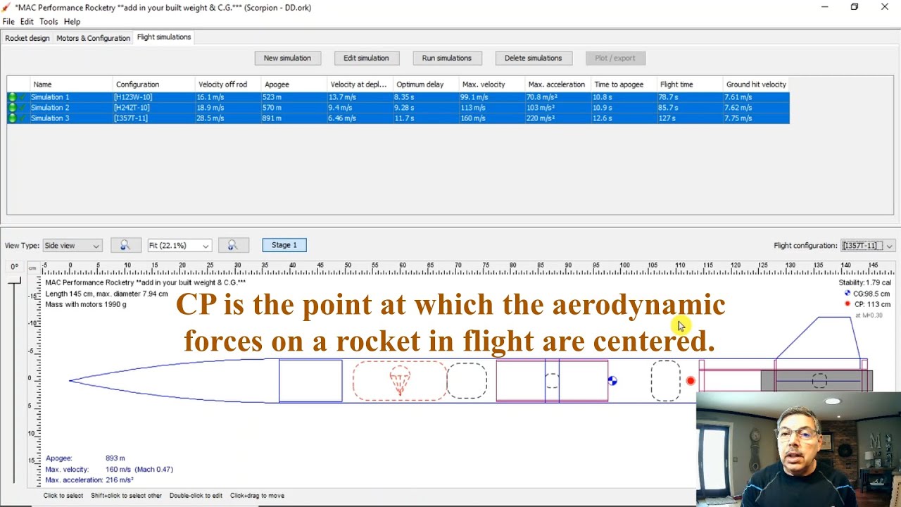 Open Rocket Tutorial 2 Stability And Flight Simulation Youtube