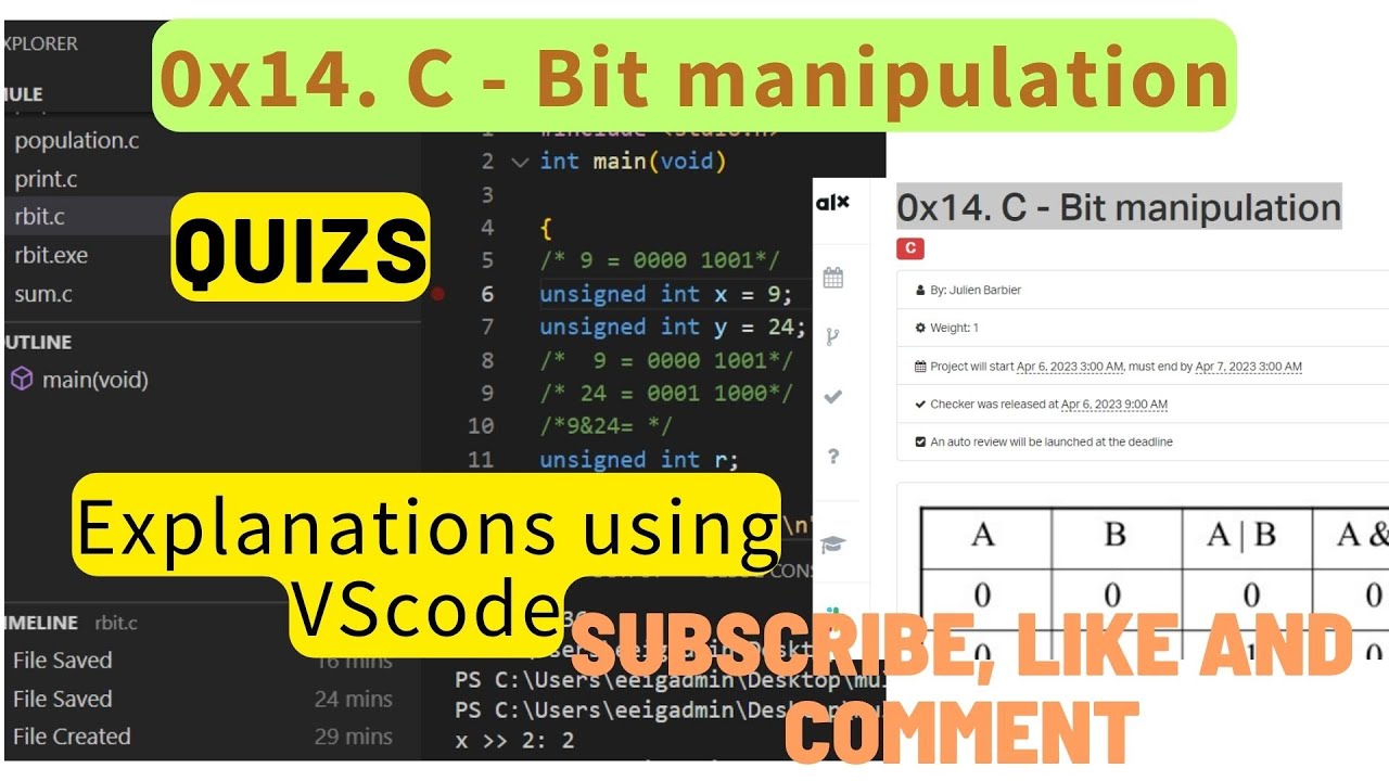 0x14 C Bit Manipulation Alx Quiz Youtube