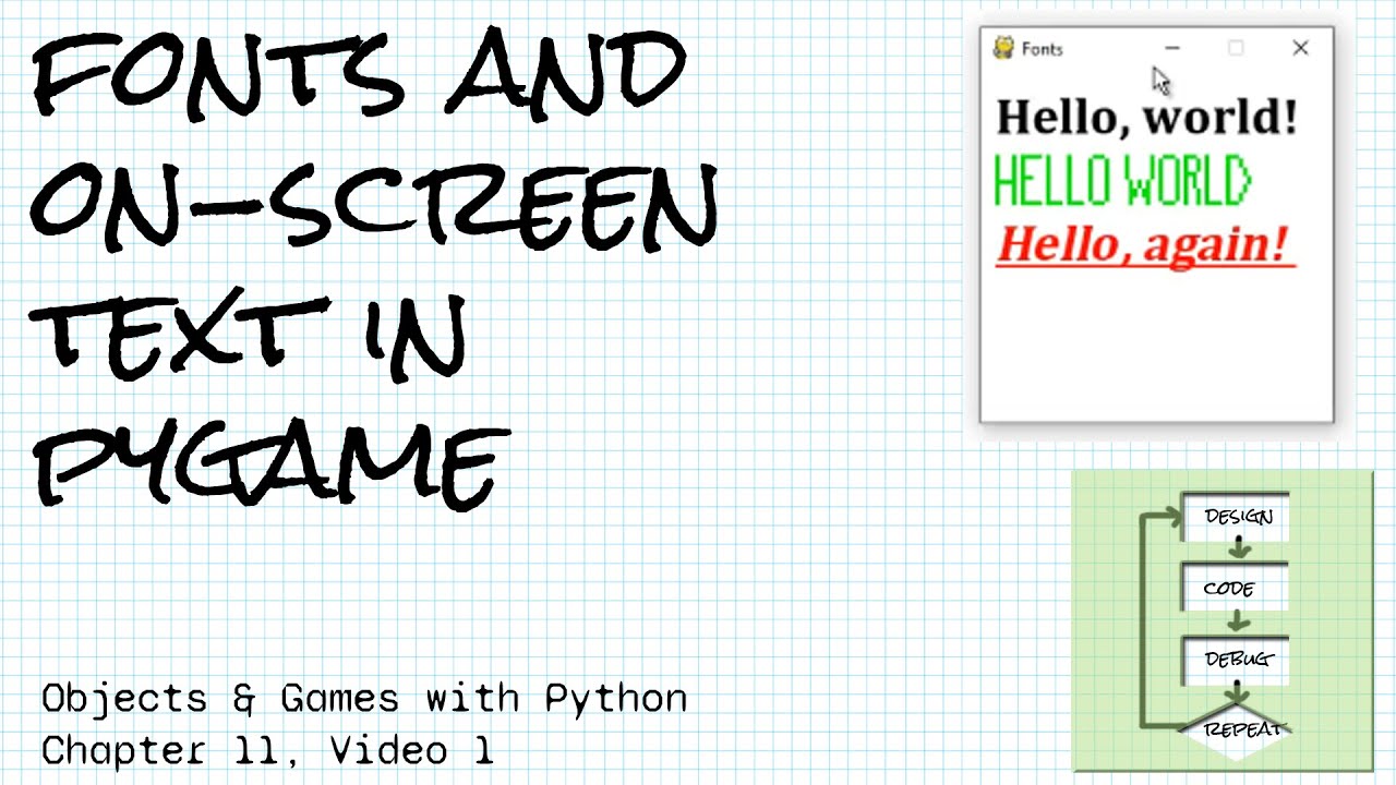 Fonts And On Screen Text In Pygame Objects Games With Python Chapter