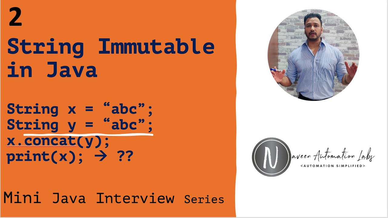 String Immutable In Java Interview Question Youtube