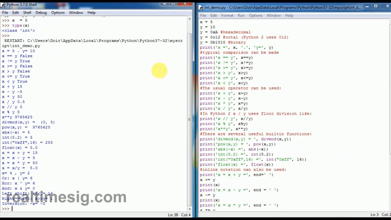 The Int Type In Python Youtube