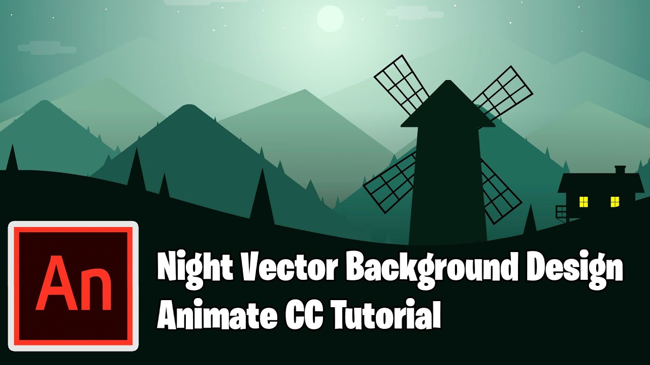 Night Vector Background Design Adobe Animate Cc Tutorial 2d