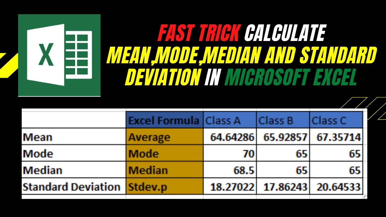 How To Calculate Mean Mode Median And Standard Deviation Using