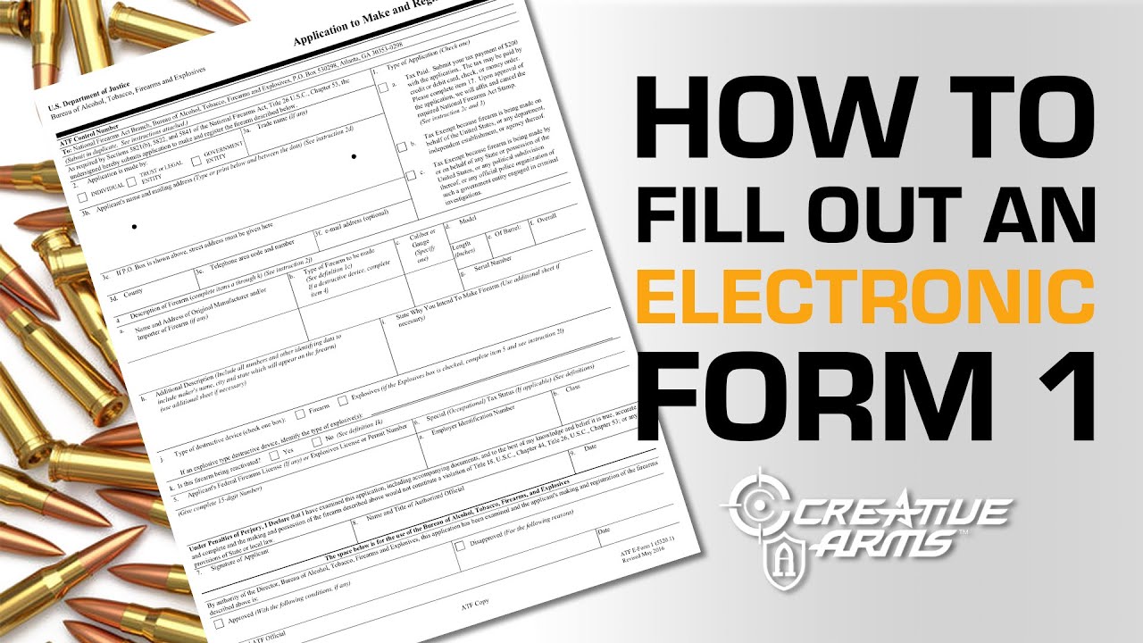 How To Fill Out Atf Form 1 As Individual Efile Form Example Download