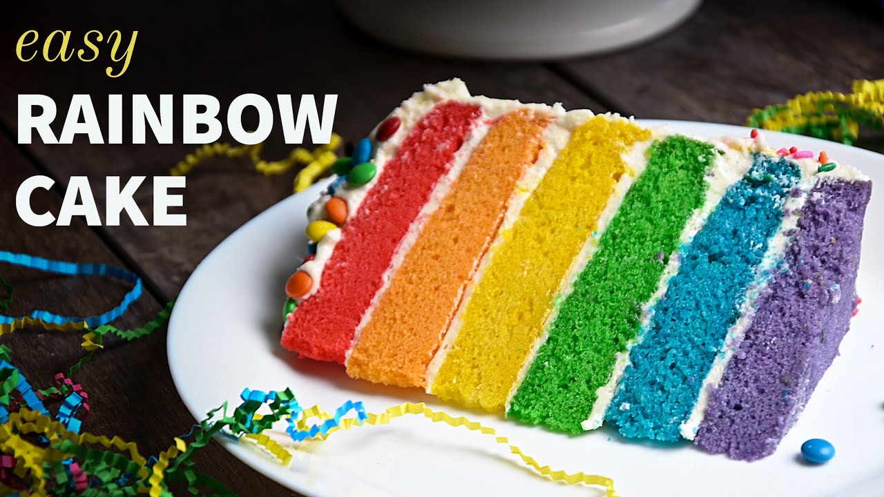 Easy Rainbow Cake Recipe Youtube