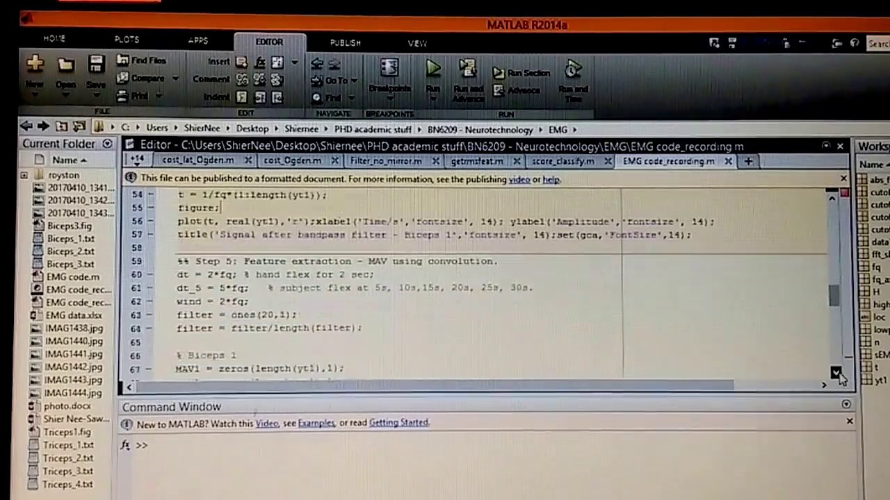 Emg Signal Processing Steps Youtube