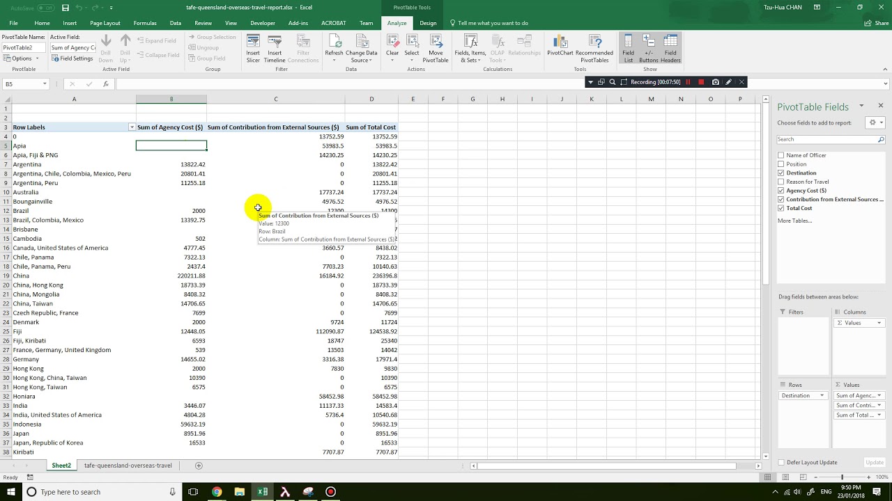 Microsoft Excel Lesson Pivot Tables Youtube