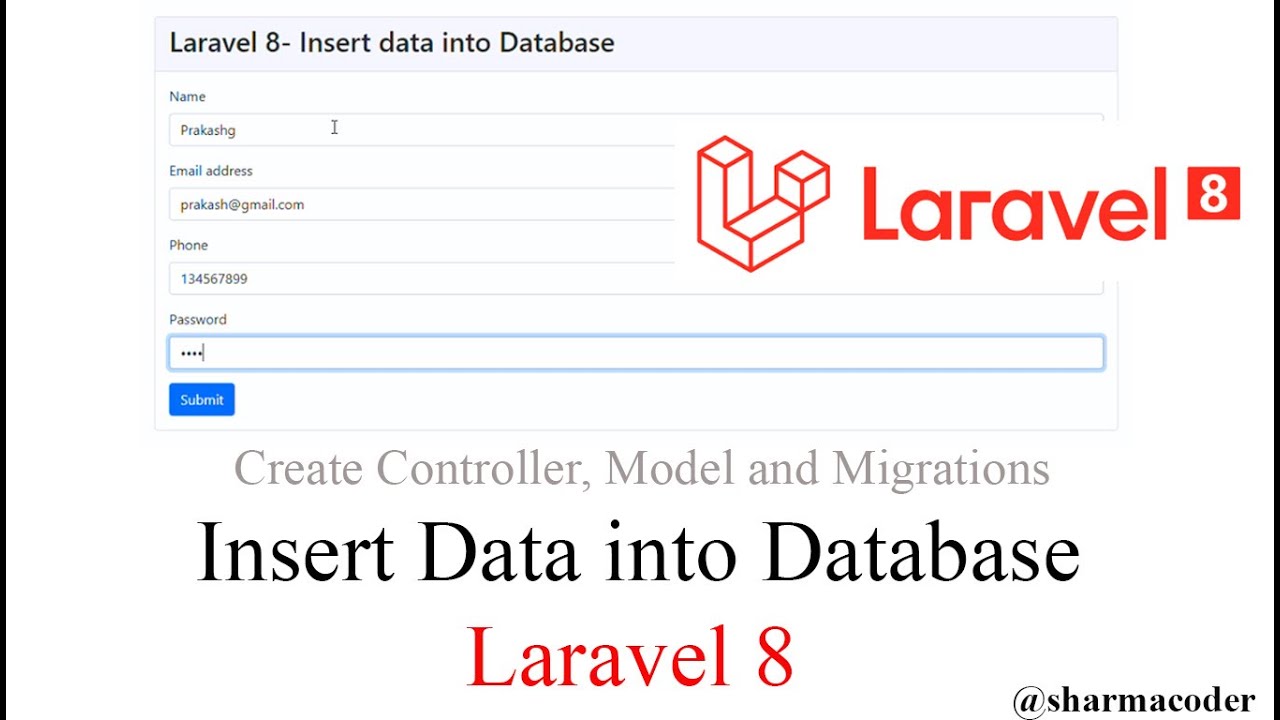 Laravel 8 Crud 1 Insert Data Into Database In Laravel 8 Create Model