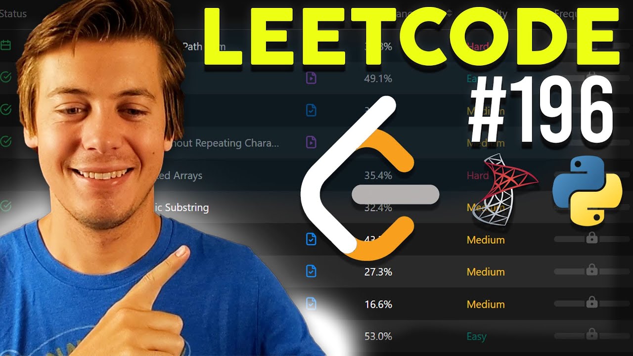 Leetcode 196 Delete Duplicate Emails Python And Sql Easy Youtube
