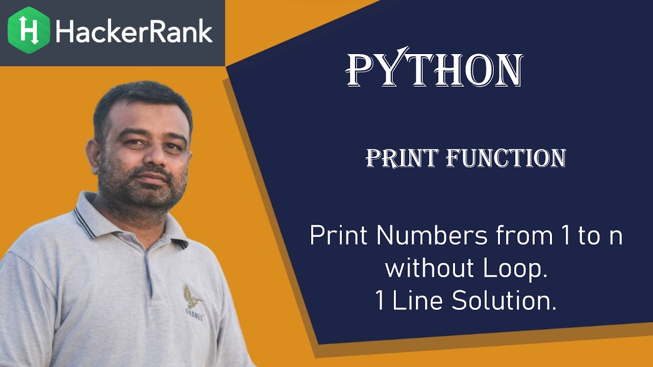 Hackerrank Python Print Function Youtube