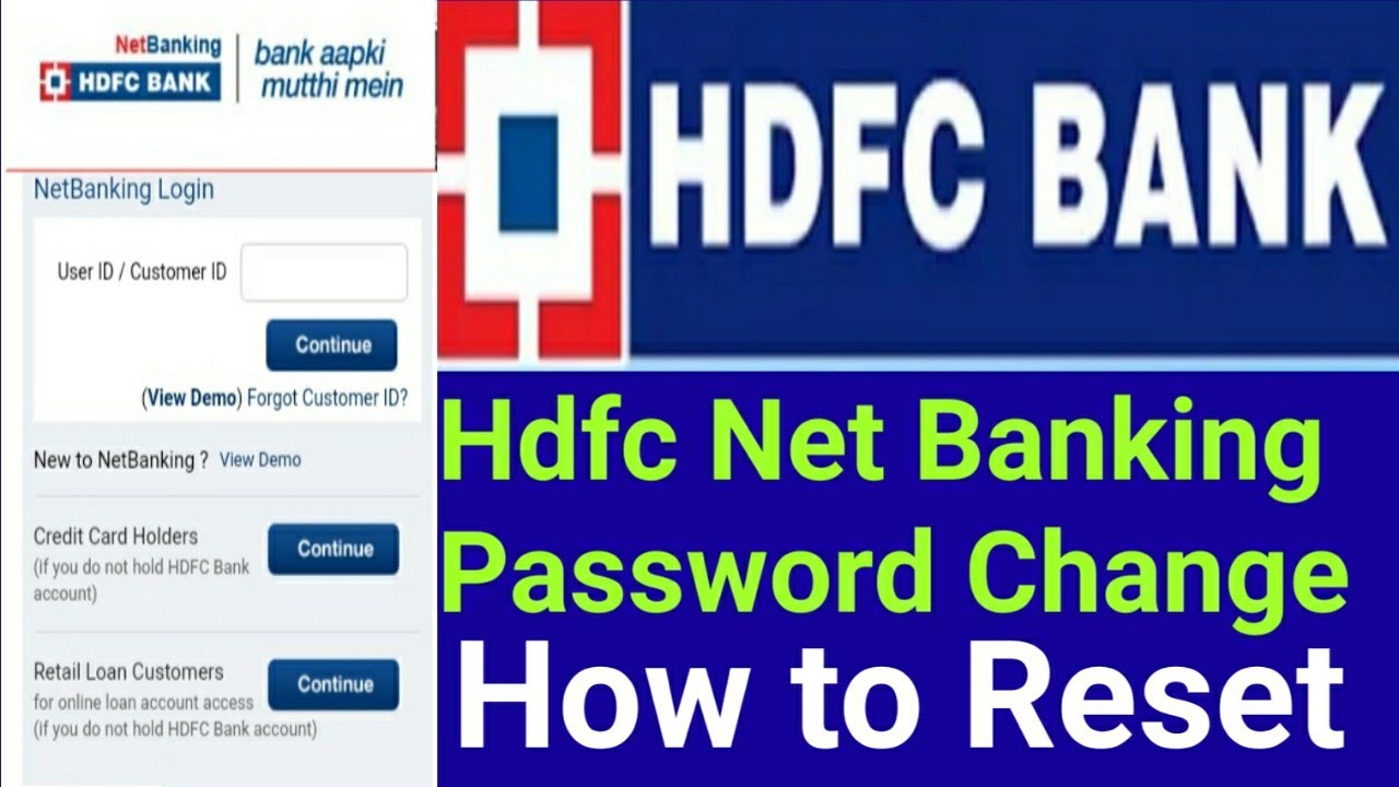 How To Change Hdfc Netbanking Password Hdfc Netbanking Ipin Reset