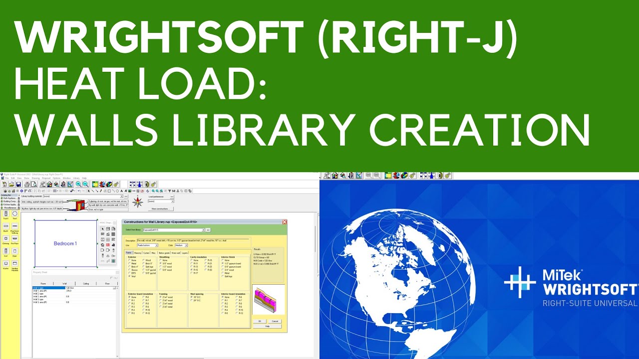 Wrightsoft Manual J Heat Load Calculation Walls Library Creation