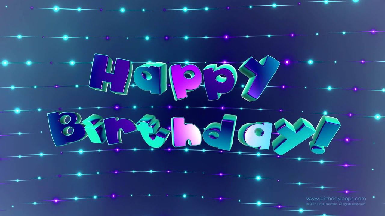 Birthday Loops Happy Birthday Lightwall Purple And Turquoise Youtube