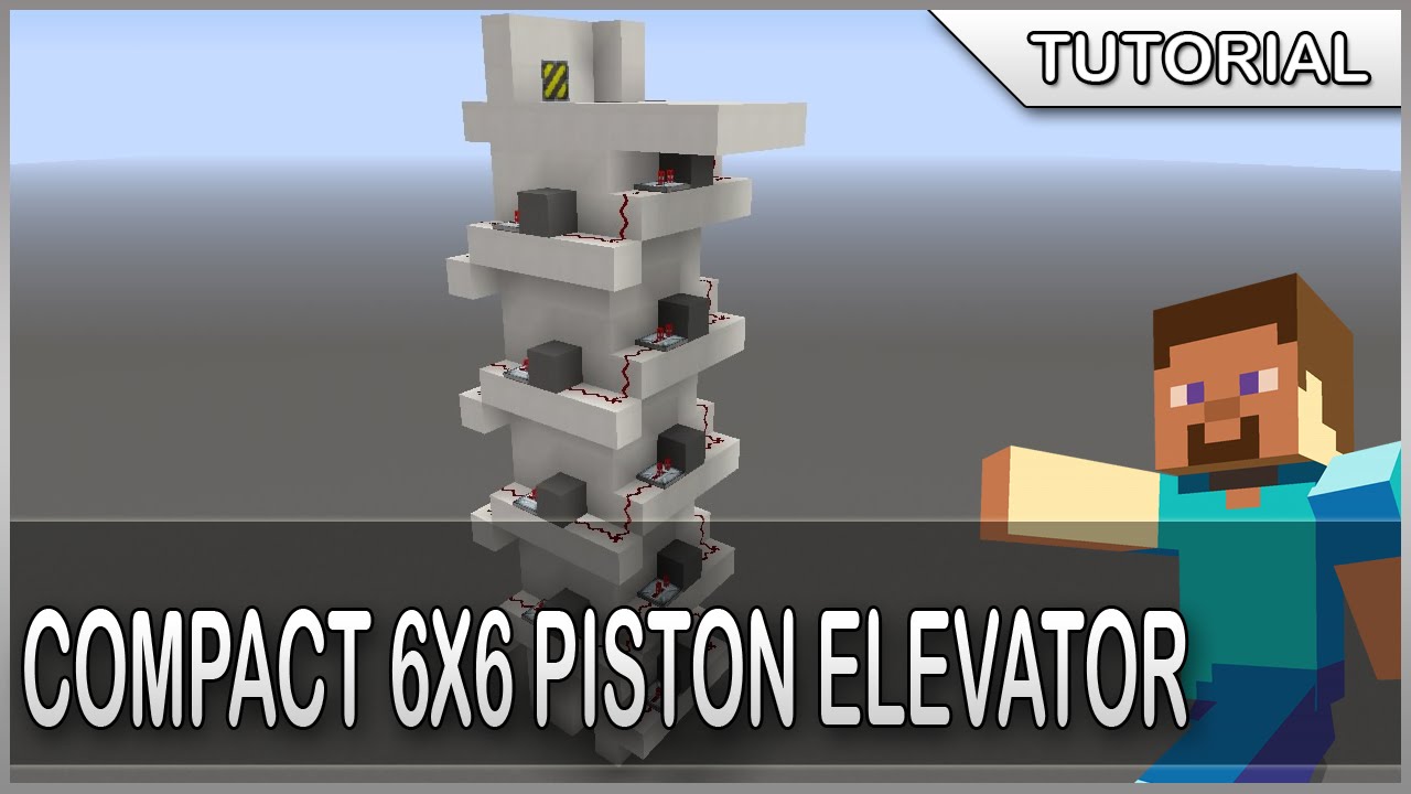 Minecraft How To Build A Extra Compact 6x6 Piston Elevator Youtube
