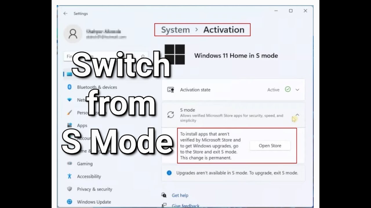 How To Switch Out Of S Mode Windows 10 11 Youtube