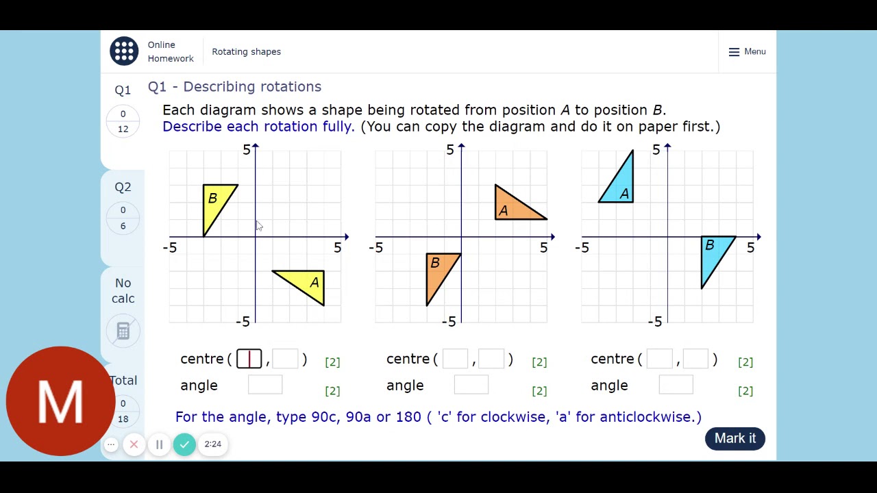 Mymaths Homework Rotating Shapes Youtube