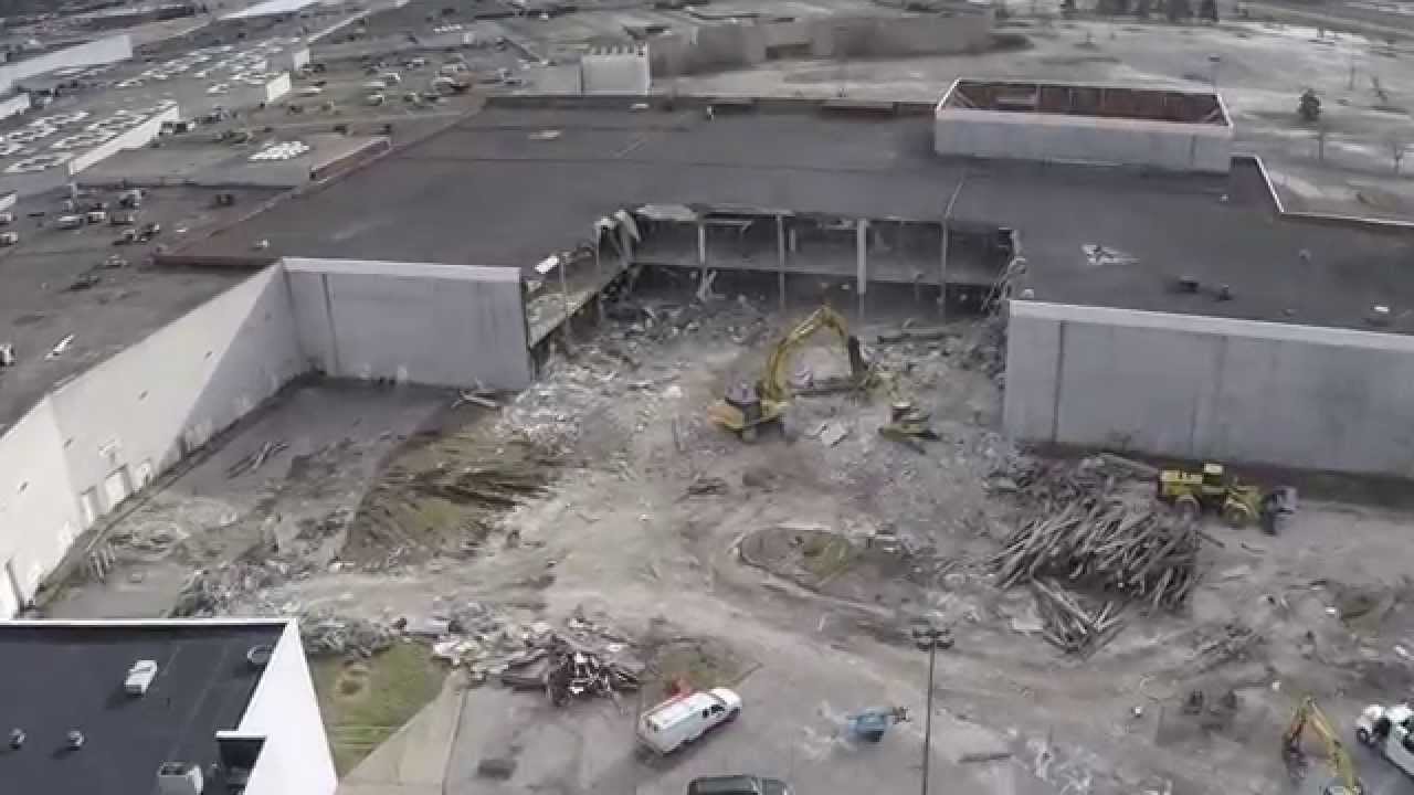 Randall Park Mall Demolition Aerial Footage Cleveland Ohio Youtube