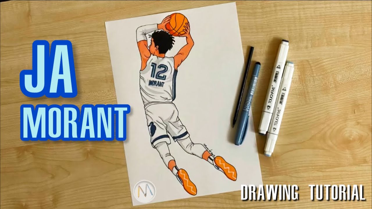 How To Draw Ja Morant Dunking How To Draw Basketball Player Nba