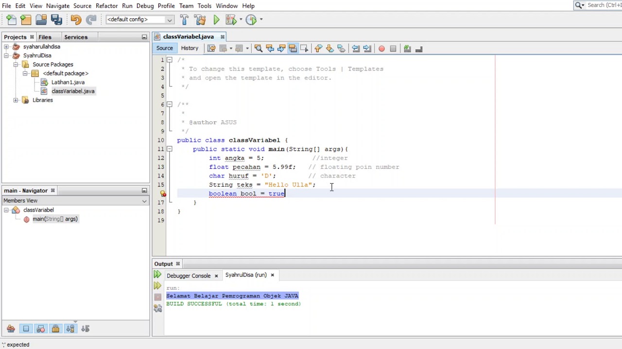 2java Netbeans Variabel Youtube