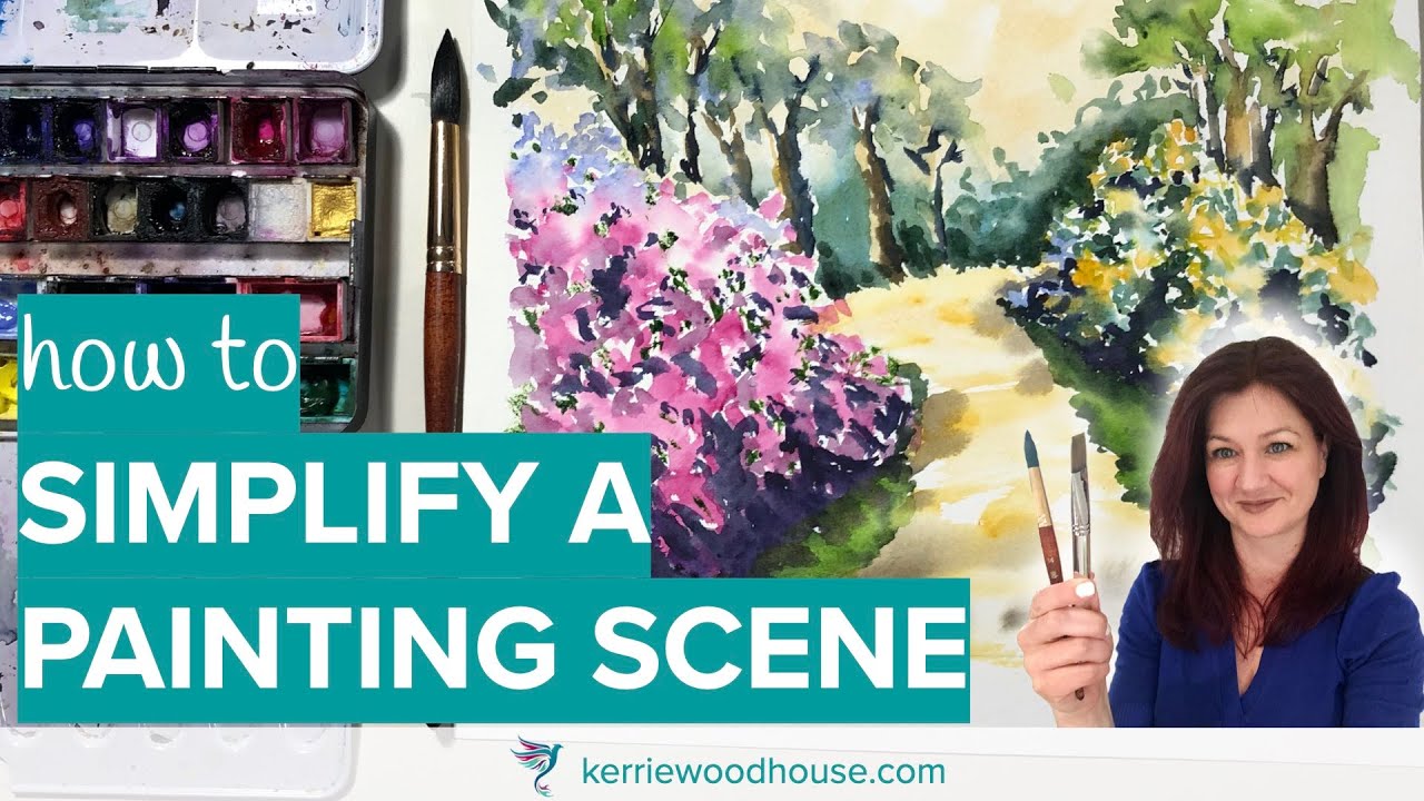 How To Simplify A Flower Garden Watercolor Painting Youtube