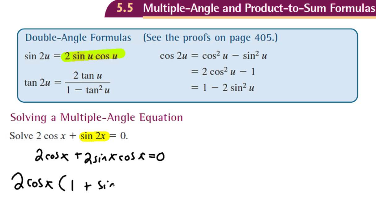 Solving A Multiple Angle Equation Ex 1 Youtube Tim Mccaffrey