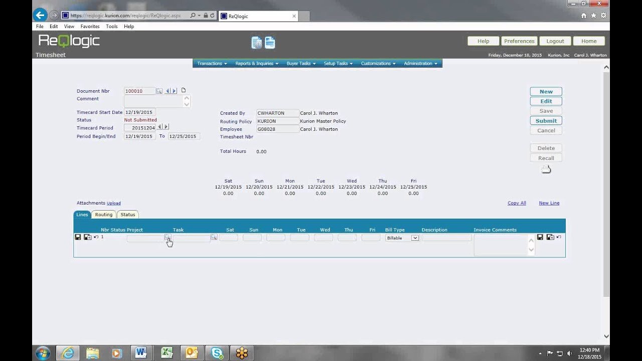 Reqlogic Timecard Entry Youtube