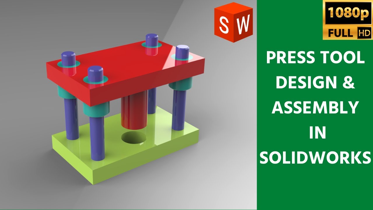 Press Tool Assembly In Solidworks Solidworks Tutorial In Tamil