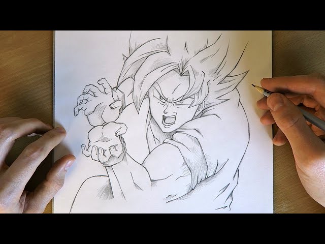 How To Draw Goku Kamehameha Step By Step