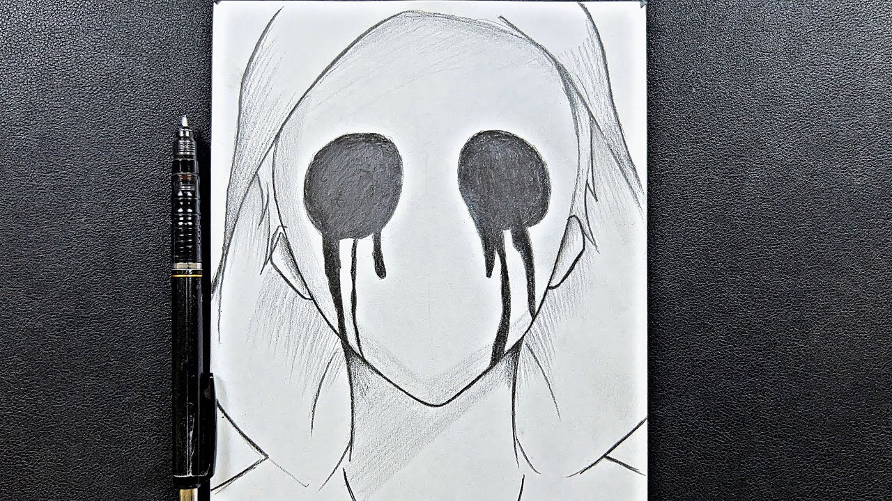 Scary Art How To Draw Scary Face Easy Step By Step Youtube