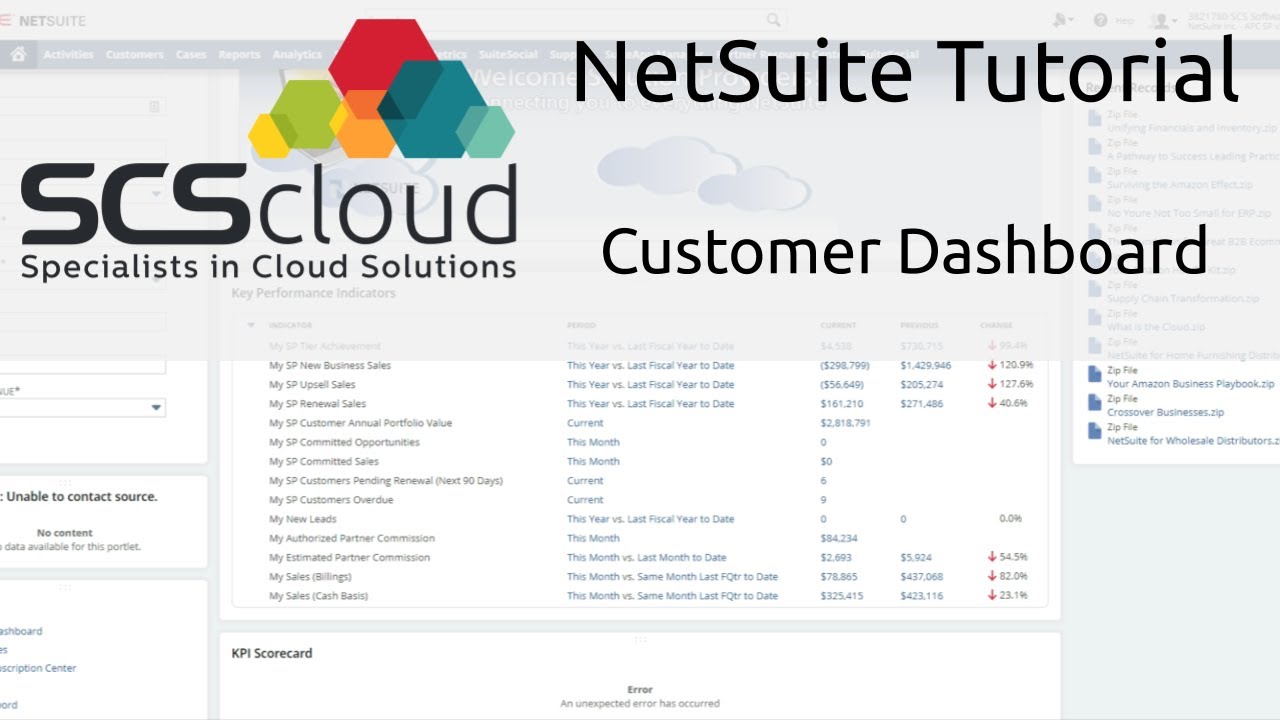 Netsuite Tutorial Customer Dashboard Youtube