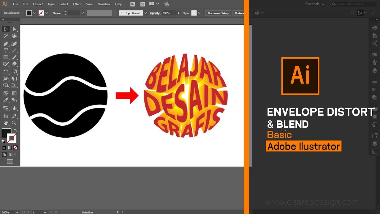 Cara Menggunakan Envelope Distort Dan Blend Di Adobe Ilustrator Mudah