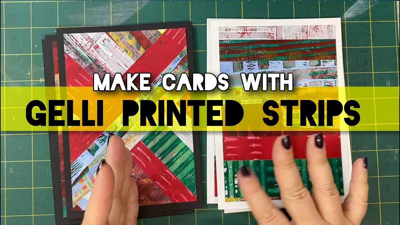 Holiday Cards Gelli Printed Strips Youtube