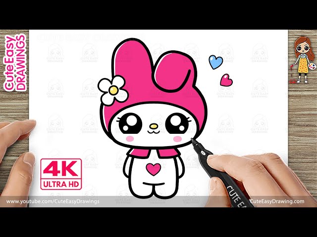 How To Draw Cute My Melody Easy Step By Step Drawing For Kids 4k