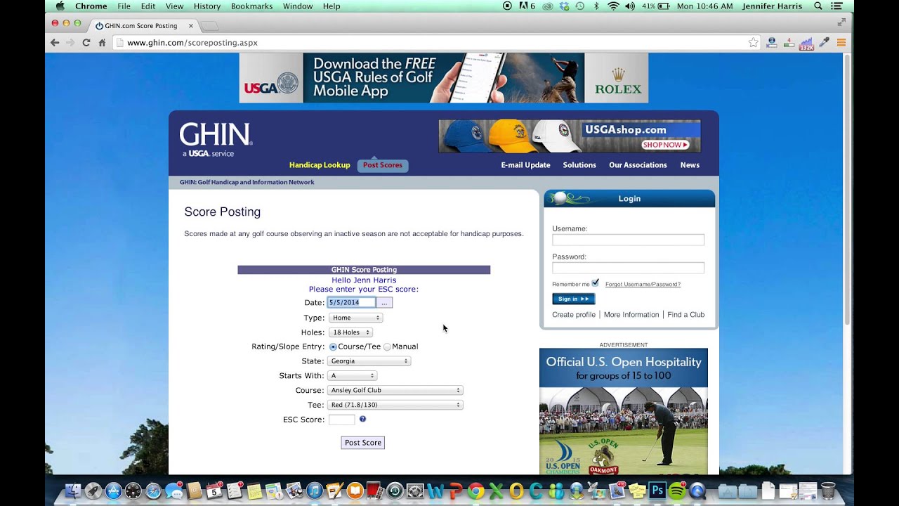 How To Post A Score To Ghin Golf Handicap Posting Youtube
