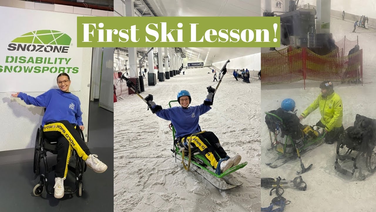 My First Sit Ski Lesson Adaptive Skiing Youtube
