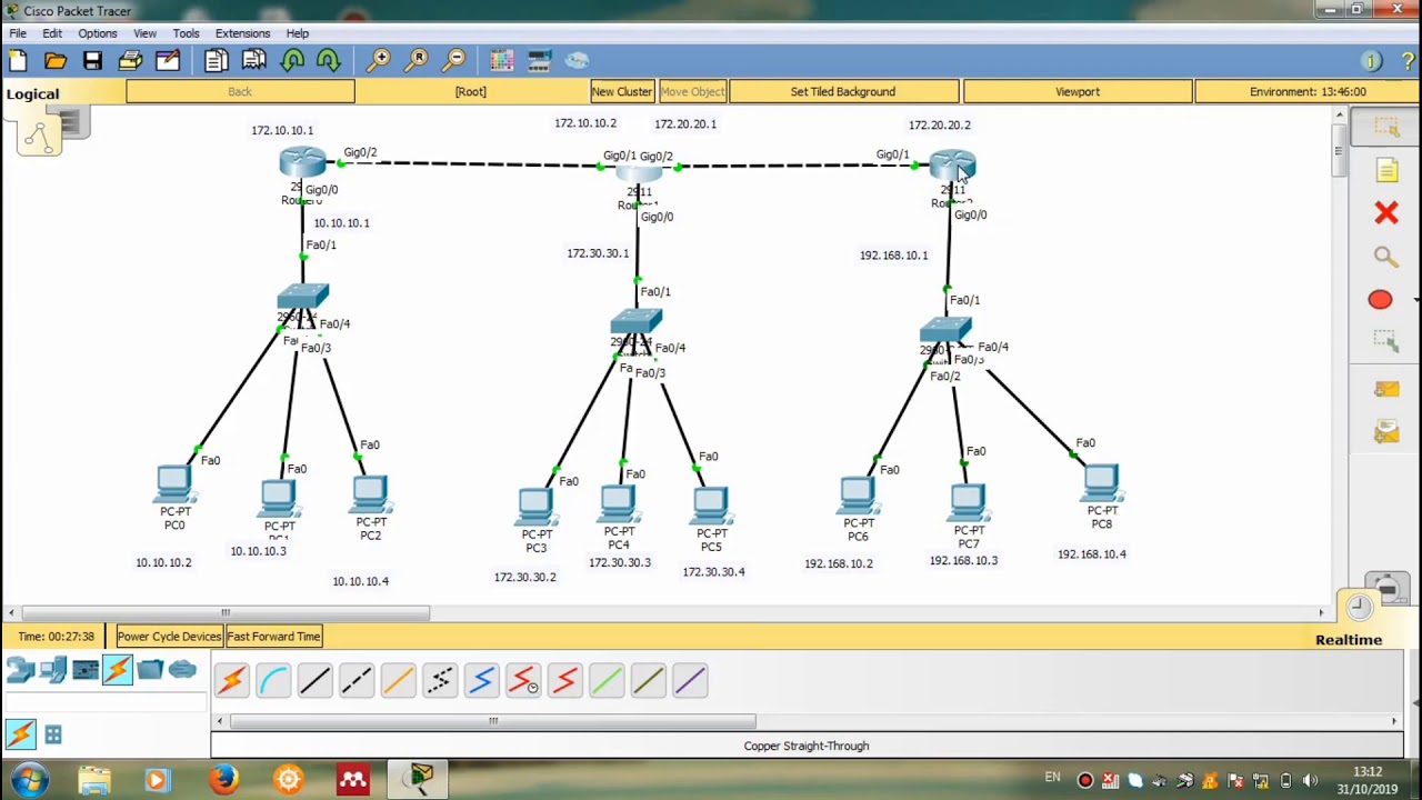 Tutorial Setting 3 Router Dengan Kelas Berbeda Menggunakan Cisco Packet 1108