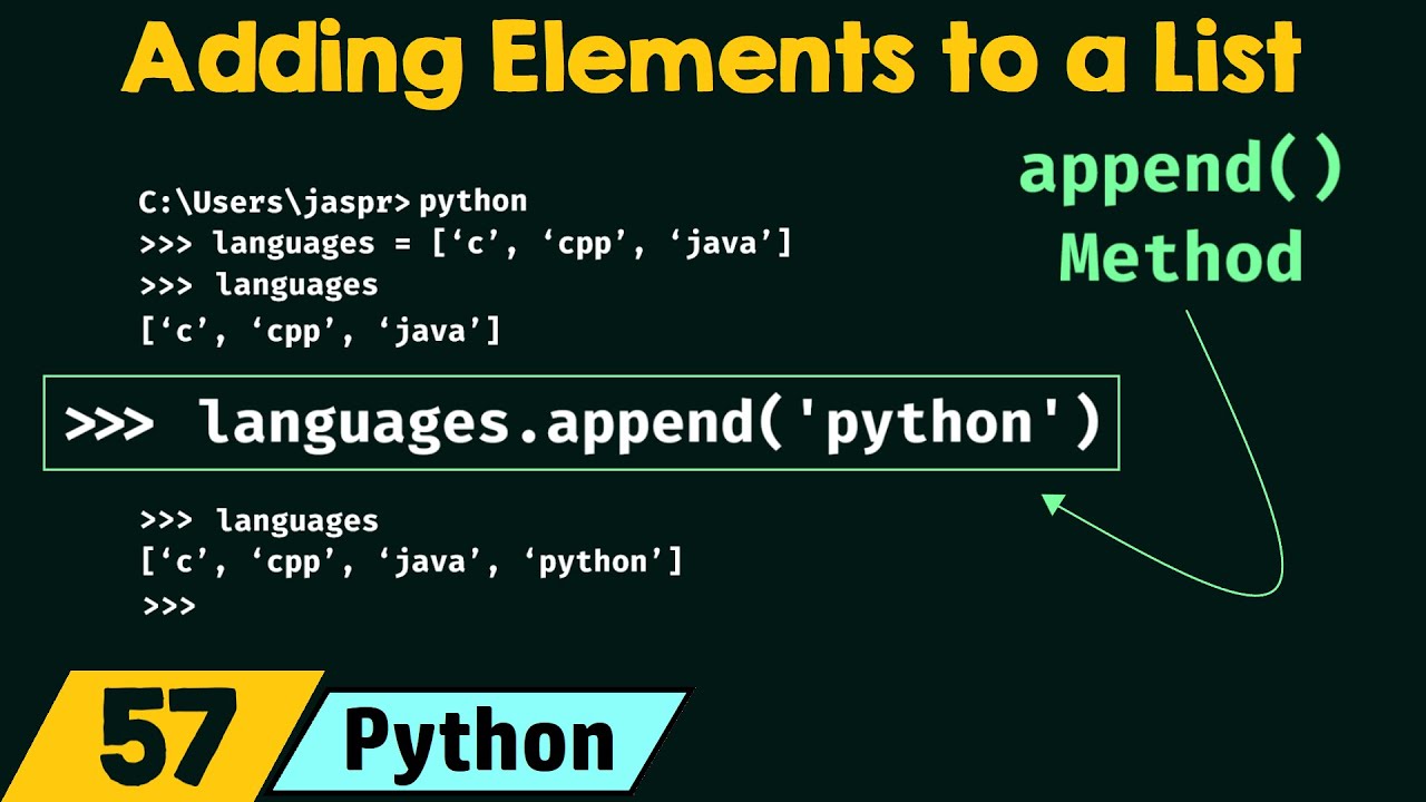 Adding Elements To A List In Python Youtube