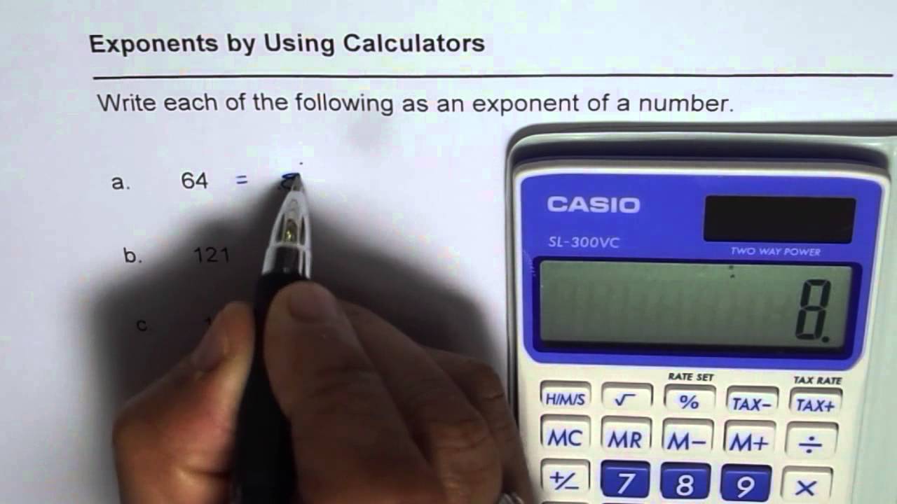 How To Use Calculator To Write Numbers In Exponent Form Youtube