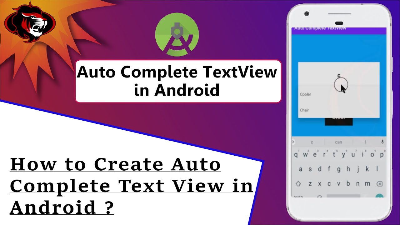 How To Implement Auto Complete Textview In Android Studio