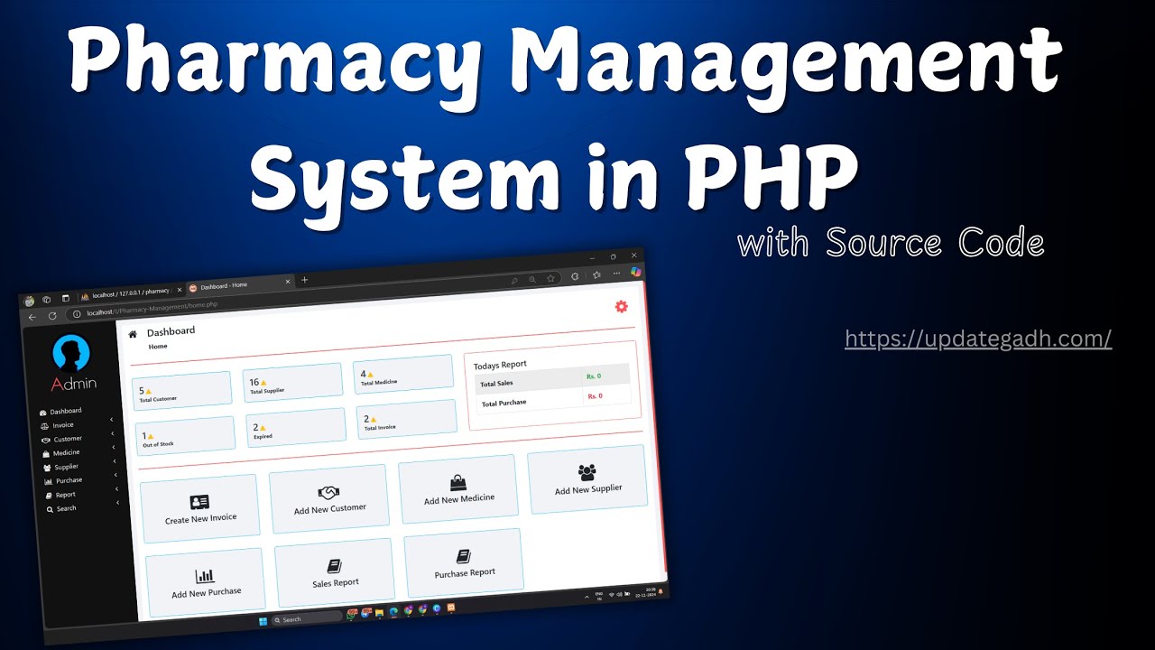 Pharmacy Management System In Php And Mysql With Source Code Youtube